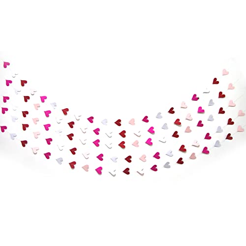 5 Pcs Heart Garland Banner, 100 Hearts Hanging Valentine's Day Decoration Garland for Anniversary Valentine's Day Wedding Birthday Party Decorations