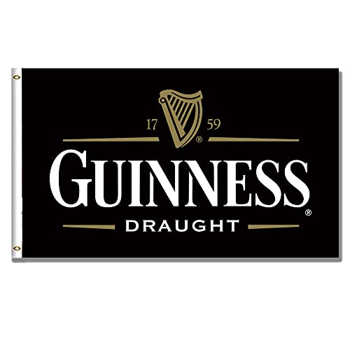 KasFlag Guinness Draught Banner Flag 3x5ft (150D Poly HD Printing) College Room Dorm Decor Wall Decor