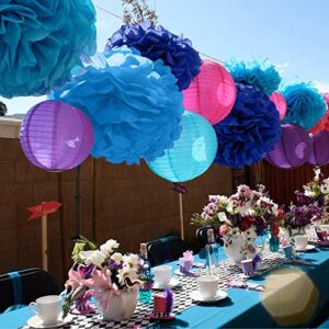 Binpeng Paper Pom Poms Hanging Paper Flower Ball Wedding Party Celebrations Decorations Outdoor Decoration Flowers Craft for Party Birthday party (black 6PCS)