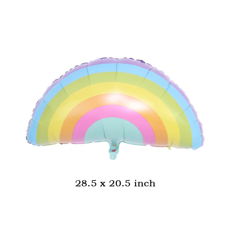 7 Pcs Rainbow Balloons Cloud Balloons Rainbow Foil Balloons Cloud Foil Mylar Balloons Rainbow Cloud Balloons Birthday Foil Balloon Smiling Face Tassel Balloons Photo Prop Party Decoration