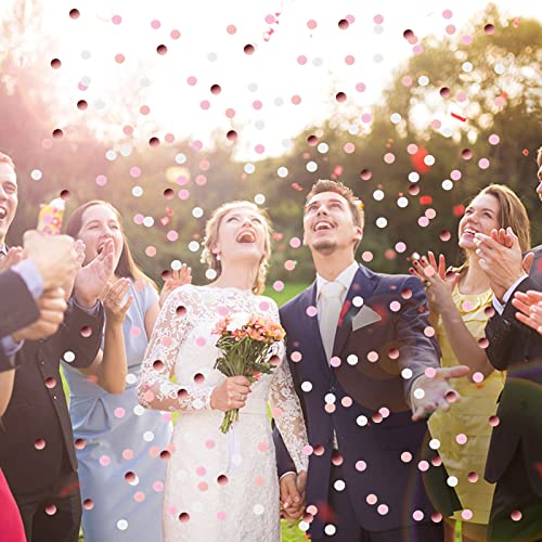 Grevosea 6000 Pieces Tissue Paper Confetti, Circle Table Confetti 1 Inch Round Paper Confetti Dots Valentines Confetti for Wedding Birthday Anniversary Christmas Party Decoration(Rose Gold)