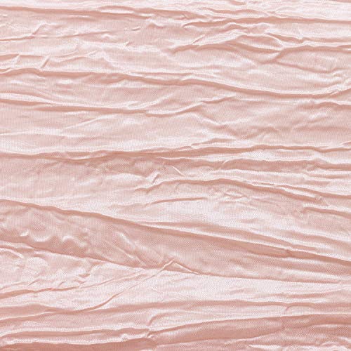 YOUR CHAIR COVERS - 90 x 132 inch Rectangular Crinkle Taffeta Tablecloth - Blush, Rectangle Table Linens for 6 ft Rectangular Tables, Wedding Crushed Table Cloth