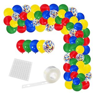 red green blue yellow balloon garland kit – 127pcs red blue yellow green balloons for sesame street super mario toy story birthday transportation monster superhero carnival circus party decorations