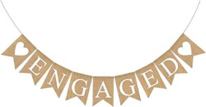 engaged burlap banner rustic engagement party decorations bunting garland