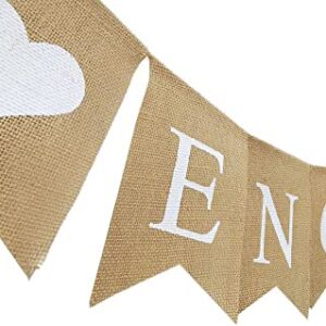 Engaged Burlap Banner Rustic Engagement Party Decorations Bunting Garland