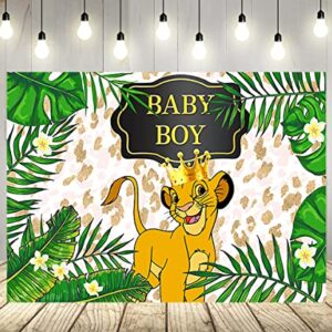 Jungle Safari Baby The Lion King Backdrop for Gender Reveal Party Supplies Baby Boy Baby Shower Banner for Birthday Party Decoration 5x3ft