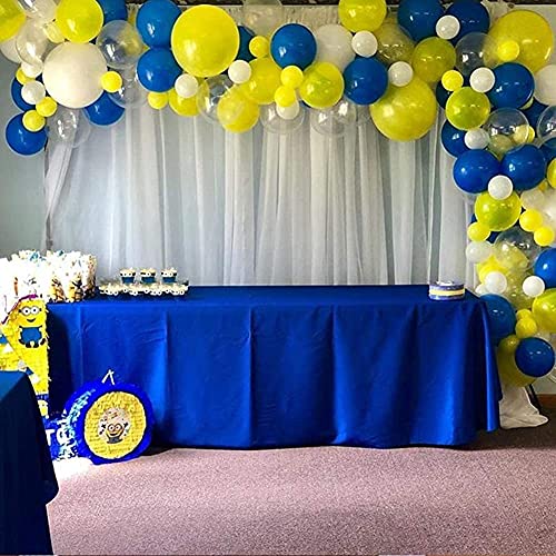 Blue White Yellow Balloon Garland Kit, 90 Pack Blue White Yellow Latex Balloons with 16FT Strip for Baby Shower Anniversary Birthday Wedding Graduation Office Party DIY Decoration