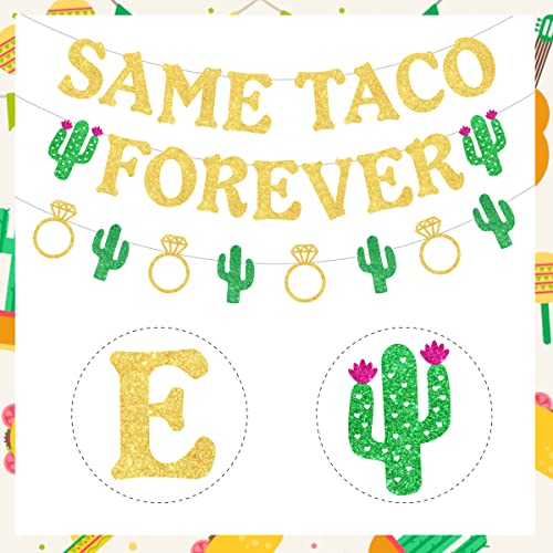 Lesbian Bachelorette Party Decorations, Same Taco Forever Banner, Cactus Diamond Ring Garland for Fiesta Gay Lesbian Wedding Supplies