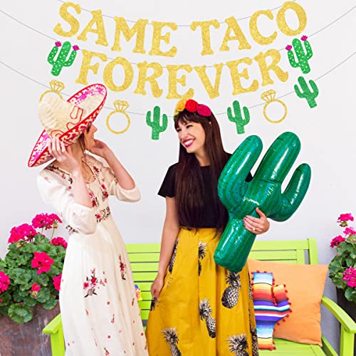 Lesbian Bachelorette Party Decorations, Same Taco Forever Banner, Cactus Diamond Ring Garland for Fiesta Gay Lesbian Wedding Supplies