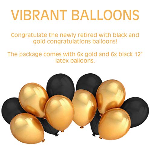 UrbanRed Retirement Party Decorations - Happy Retirement Decorations for Party - Farewell Party Decorations - Retirement Party Supplies Happy Retirement Banner, Retirement Sash & Retirement Balloons