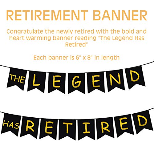 UrbanRed Retirement Party Decorations - Happy Retirement Decorations for Party - Farewell Party Decorations - Retirement Party Supplies Happy Retirement Banner, Retirement Sash & Retirement Balloons