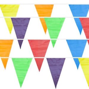 100 foot pennant flag banner | 48 weatherproof flags | party supplies for decoration | multicolor pack of 1