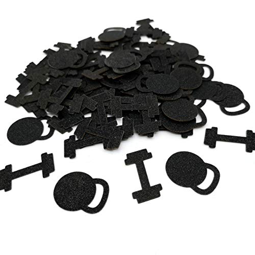 Black Fitness Confetti Dumbbell Party Decor Gym Theme Party Confetti Weightlifting Confetti Athlete Confetti Set of 150