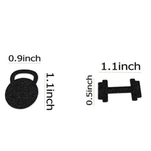 Black Fitness Confetti Dumbbell Party Decor Gym Theme Party Confetti Weightlifting Confetti Athlete Confetti Set of 150