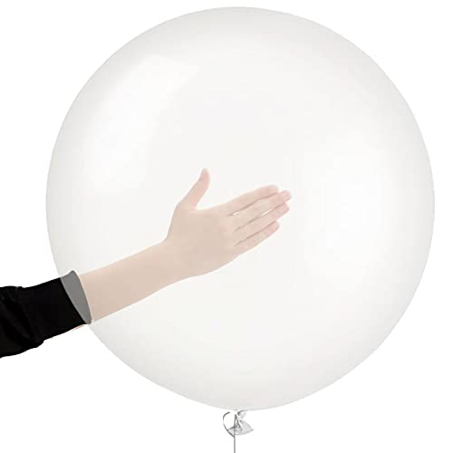 Clear balloons for Stuffing Large Balloons 24 Inch Translucent Balloon 5 Jumbo Balloons Giant Globe Strong Latex Big Round Balloon Decorating Wedding, Baby Shower, Birthday Party Helium Quality