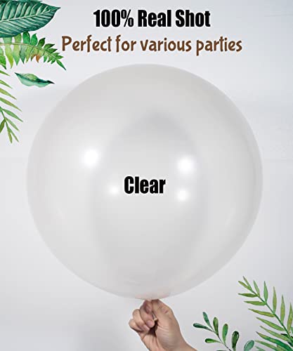 Clear balloons for Stuffing Large Balloons 24 Inch Translucent Balloon 5 Jumbo Balloons Giant Globe Strong Latex Big Round Balloon Decorating Wedding, Baby Shower, Birthday Party Helium Quality