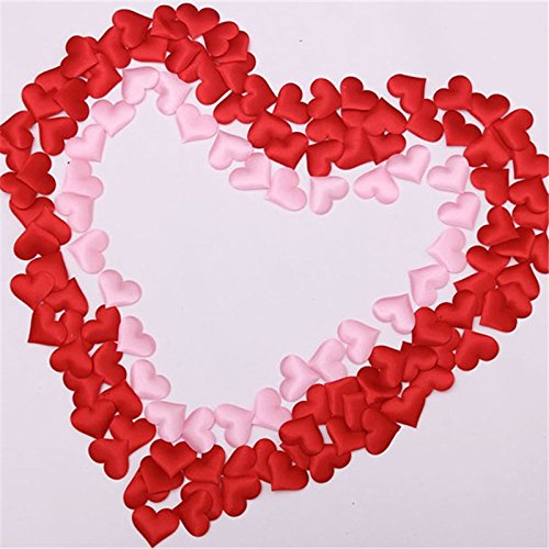 500 Pcs Heart Shape Petals Wedding Valentines Decoration Party Supply (Red)