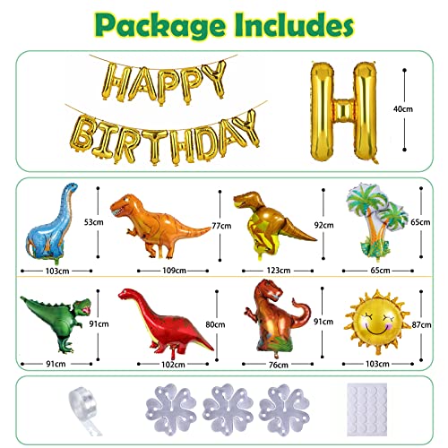 Dinosaur Birthday Decorations, Dinosaur Balloon Decorations for Birthday Party, Dinosaur Themed Birthday Decorations for Kids Boys Girls Baby Shower Celebration