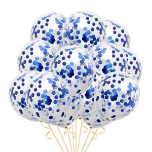 blue confetti balloons 40 pack, 12 inch transparent party balloons with confetti for graduation party wedding baby shower birthday carnival party decoration supplies…