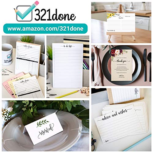 321Done Bucket List Suggestion Cards (50 4" x 6" Cards - Tan) - Fun Party Game Activity Guestbook for Wedding, Bridal, Graduation, Retirement, Anniversary, Birthday - Ad Lib Prompts - Made in the USA