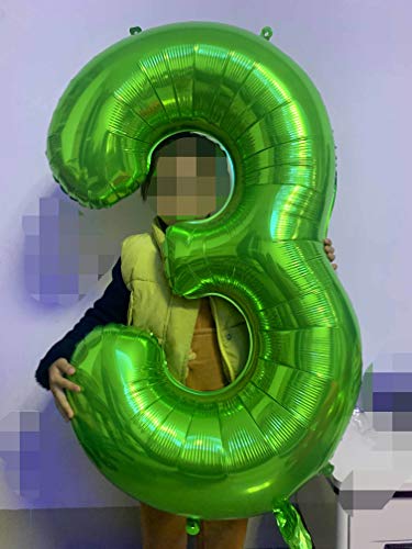 Green 2 Balloons,40 Inch Birthday Foil Balloon Party Decorations Supplies Helium Mylar Digital Balloons (Green Number 2)