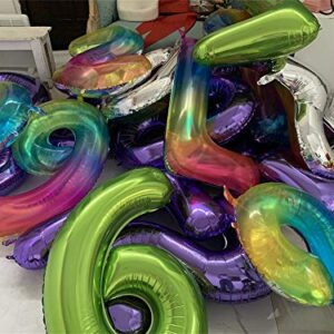 Green 2 Balloons,40 Inch Birthday Foil Balloon Party Decorations Supplies Helium Mylar Digital Balloons (Green Number 2)