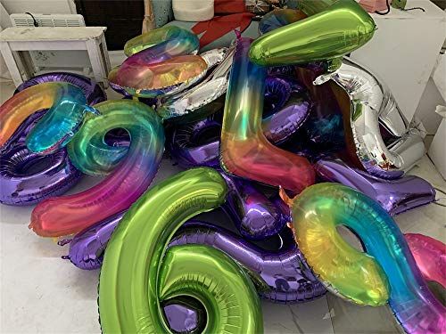 Green 2 Balloons,40 Inch Birthday Foil Balloon Party Decorations Supplies Helium Mylar Digital Balloons (Green Number 2)