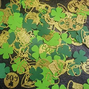 St Patricks Day Confetti Glitter,Good Luck Coin Confetti,Leaf Glitter Confetti,St Patricks Day Confetti Decorations with St Patricks Hat and St Patricks Beer,Lucky One Birthday Decorations,St Patricks Day Decorations