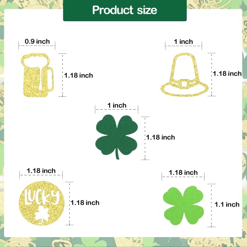 St Patricks Day Confetti Glitter,Good Luck Coin Confetti,Leaf Glitter Confetti,St Patricks Day Confetti Decorations with St Patricks Hat and St Patricks Beer,Lucky One Birthday Decorations,St Patricks Day Decorations