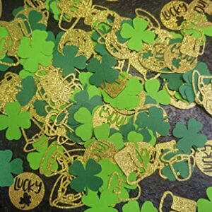 St Patricks Day Confetti Glitter,Good Luck Coin Confetti,Leaf Glitter Confetti,St Patricks Day Confetti Decorations with St Patricks Hat and St Patricks Beer,Lucky One Birthday Decorations,St Patricks Day Decorations