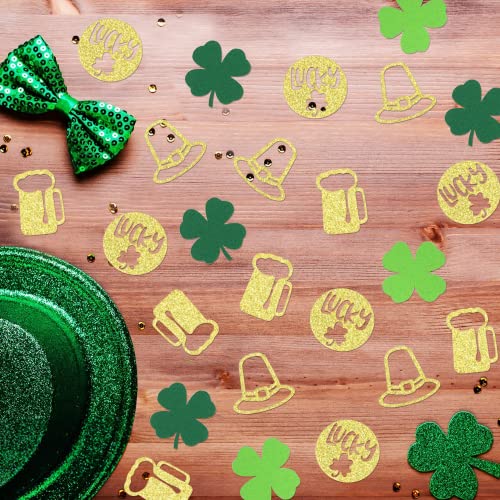 St Patricks Day Confetti Glitter,Good Luck Coin Confetti,Leaf Glitter Confetti,St Patricks Day Confetti Decorations with St Patricks Hat and St Patricks Beer,Lucky One Birthday Decorations,St Patricks Day Decorations