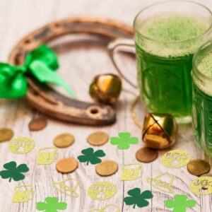 St Patricks Day Confetti Glitter,Good Luck Coin Confetti,Leaf Glitter Confetti,St Patricks Day Confetti Decorations with St Patricks Hat and St Patricks Beer,Lucky One Birthday Decorations,St Patricks Day Decorations