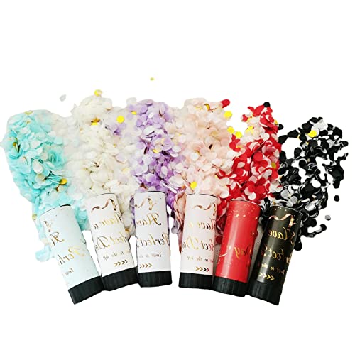 Confetti Cannon，Party Poppers Confetti Shooters Biodegradable Confetti Birthday Confetti 4 Inches-(5pcs) Wedding, New Year Kids Birthday Party Supplies