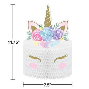 Creative Converting 344425 Unicorn Baby Shower Centerpiece, 11.75" x 7.5", Multi-color