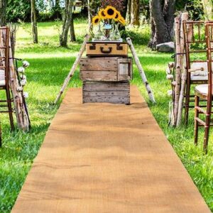 ak trading co. 36 x 100ft all natural jute burlap aisle runner – natural