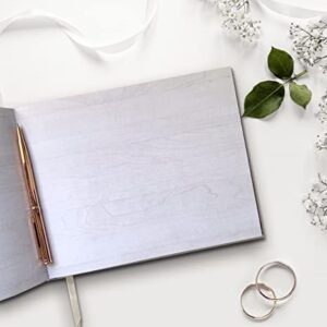 Wedding Guest Book: Grey Guest Book with 100 Pages/50 Sheets, Wedding guestbook with a Grey Hard Cover Board, and Rose Gold Stamping, Sign in Guest Book, Guest Book for Weddings, Baby Showers etc.