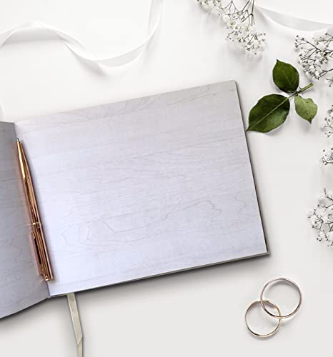 Wedding Guest Book: Grey Guest Book with 100 Pages/50 Sheets, Wedding guestbook with a Grey Hard Cover Board, and Rose Gold Stamping, Sign in Guest Book, Guest Book for Weddings, Baby Showers etc.