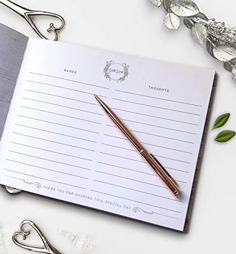 Wedding Guest Book: Grey Guest Book with 100 Pages/50 Sheets, Wedding guestbook with a Grey Hard Cover Board, and Rose Gold Stamping, Sign in Guest Book, Guest Book for Weddings, Baby Showers etc.