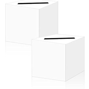 SietDESEO 2 Pcs White Card Box Diy Gift Card Box Money Card Box Holder for Wedding Reception Baby Shower Bridal Shower Birthday Party Supplies