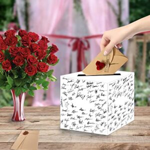 SietDESEO 2 Pcs White Card Box Diy Gift Card Box Money Card Box Holder for Wedding Reception Baby Shower Bridal Shower Birthday Party Supplies