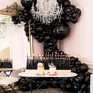 Oopat Matte Black Balloon Garland Arch Kit For Birthday Graduation Anniversary Halloween New Year Masculine Party Decoration (Black)