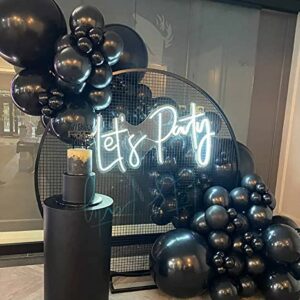 Oopat Matte Black Balloon Garland Arch Kit For Birthday Graduation Anniversary Halloween New Year Masculine Party Decoration (Black)