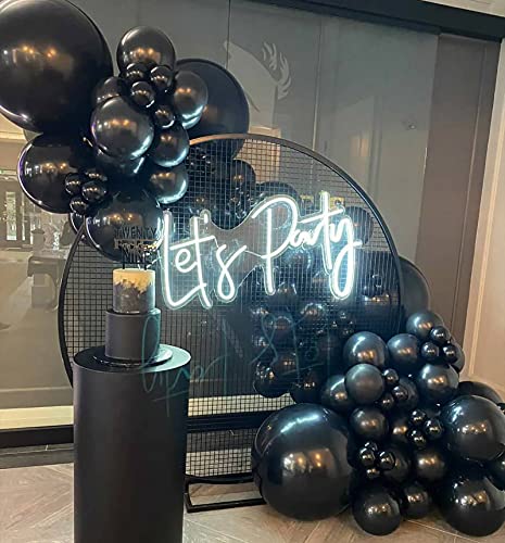 Oopat Matte Black Balloon Garland Arch Kit For Birthday Graduation Anniversary Halloween New Year Masculine Party Decoration (Black)