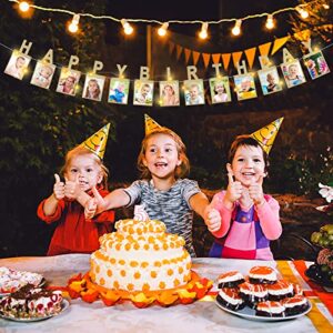 Happy Birthday photo Banner, Golden Birthday banner for Kids and Adults , 39.4 Foot Copper Wire Lamp Birthday Banner String Birthday Party Decoration for Boys and Girls Birthday Party Occasion Birthday Banner photo frames