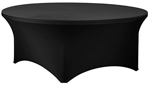 72 Inch Round Spandex Table Cover (Black)