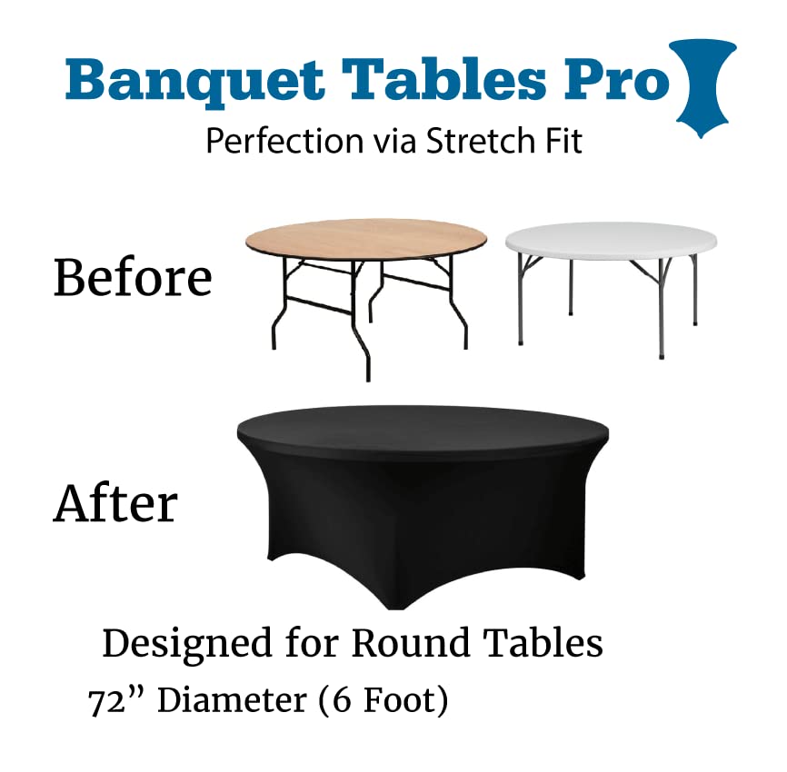 72 Inch Round Spandex Table Cover (Black)