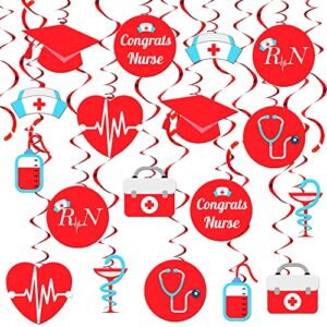 katchon, 39 pieces nurse graduation hanging swirls – nurse graduation decorations | nurse hanging swirls for nurse party decorations | nurse decorations for nursing school graduation party decorations