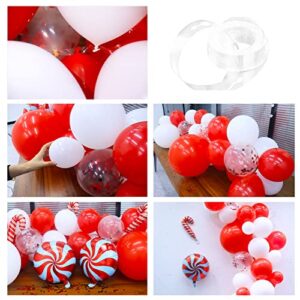 Christmas Balloon Garland Arch Kit - 118 Pieces Red White Confetti Latex Balloons with Candy Cane Balloons for Holiday Christmas Candy Themed Birthday Baby Shower Wedding Party Decorations