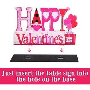 Bunny Chorus Valentines Day Decor Love Wooden Table Sign 3pcs, Romantic Tabletop Centerpiece Ornaments Gift, Dining Room Table Wedding Anniversary Party Supplies Décor Tiered Tray Decor