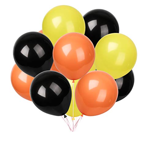 Latex balloons 100 Pack 12 inch yellow,Black,orange